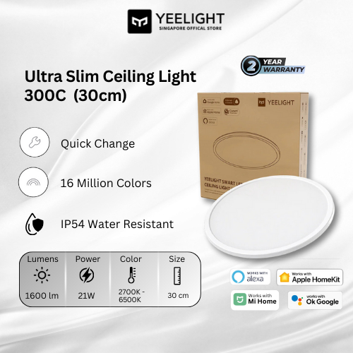 Yeelight Ultra Slim Smart Ceiling lights 300C 21W Quick Change with RGB ...