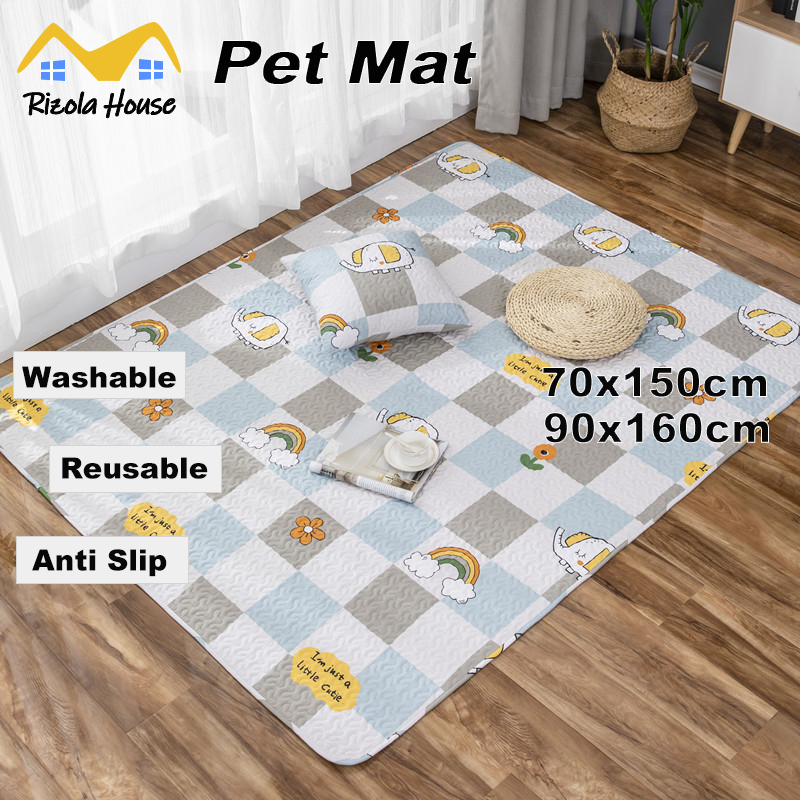 【SG】Pet Mat Pure Cotton Washable Pee Mat Anti Slip Pet Rabbit Dog Cat ...