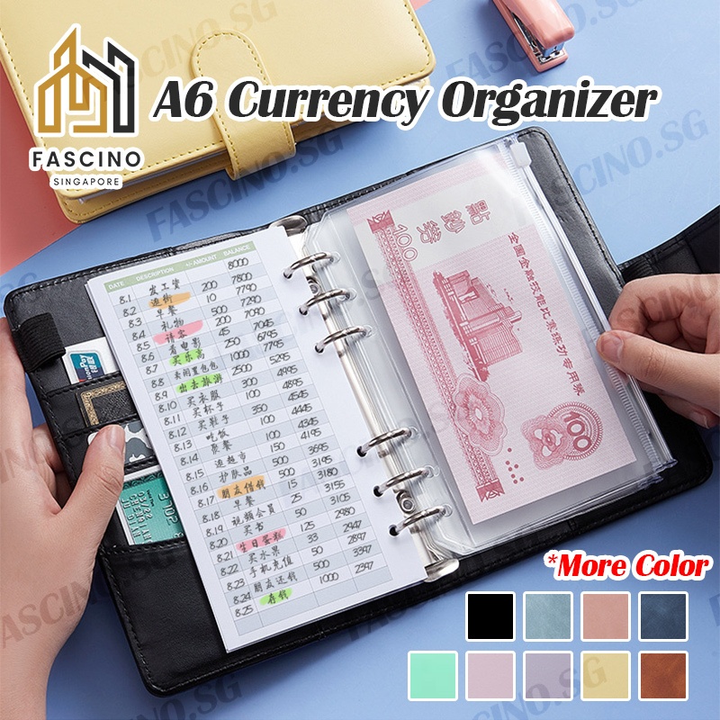 【SG】A6 Binder Currency Organizer Budget Planner Loose-leaf Notebook ...