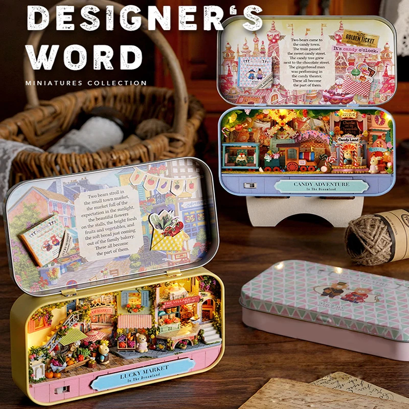 DIY Wood DollHouses Handmade Funny Box Theatre Miniature Box Cute Doll ...