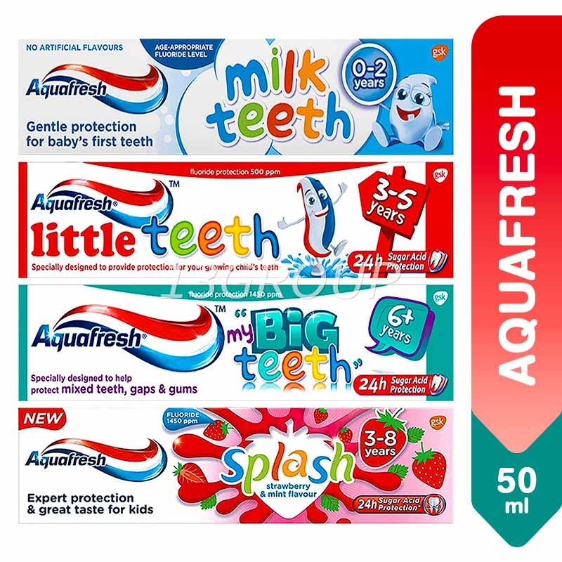 Aquafresh Kids Toothpaste Milk / Little / Big Teeth, 50ml | Shopee ...