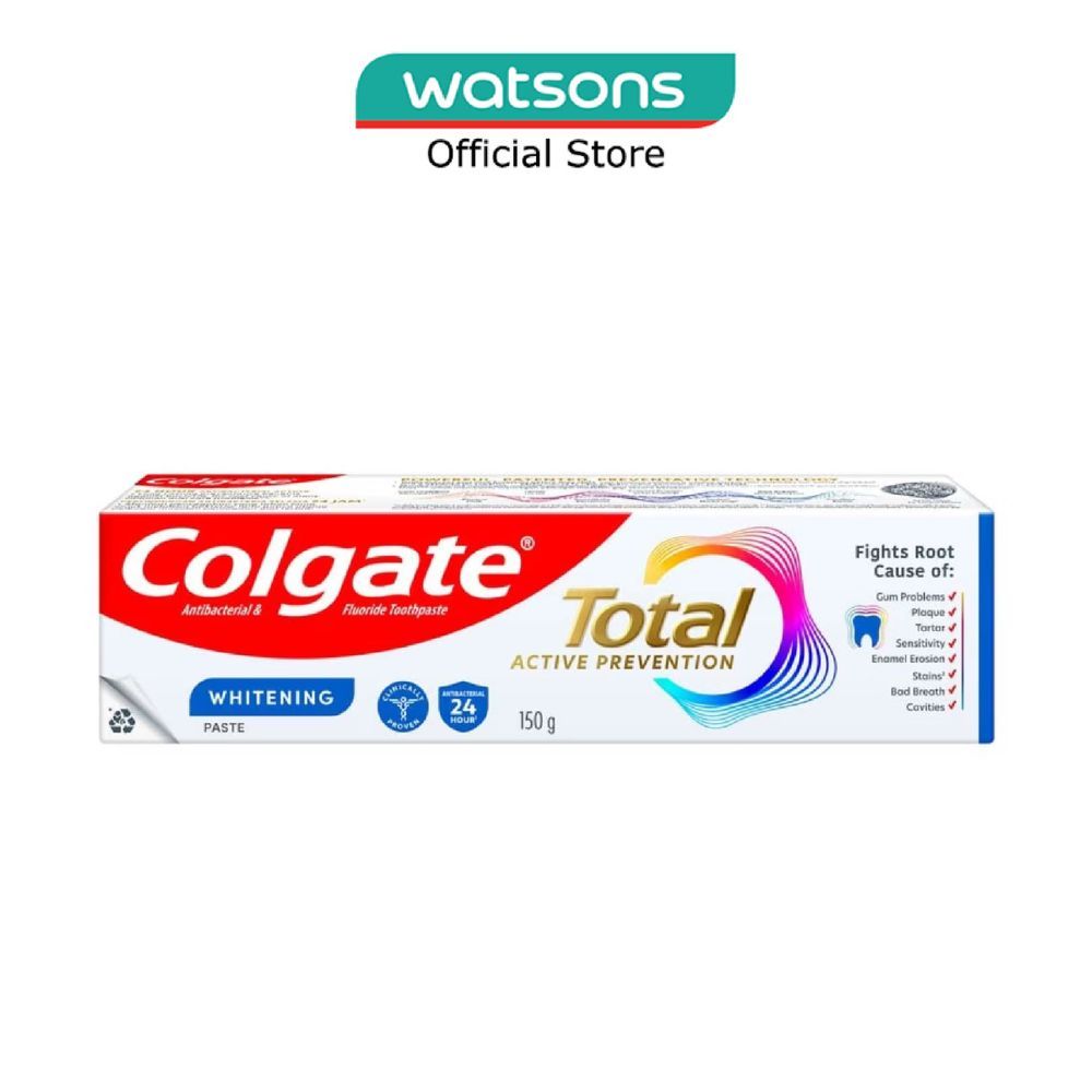 COLGATE Total Active Prevention Toothpaste Whitening 150g | Shopee ...