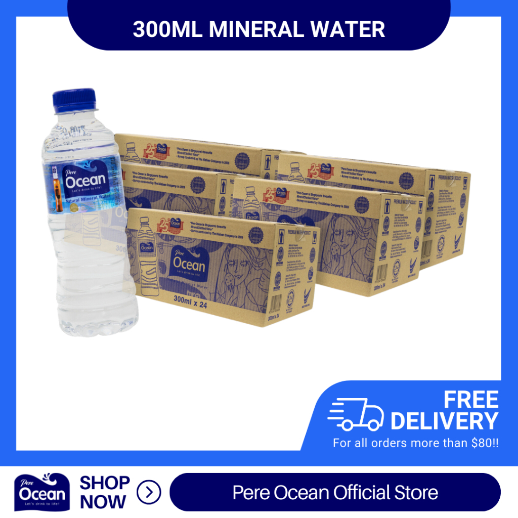 Pere Ocean 300ml Mineral Drinking Water (24 bottles per pack) | Shopee ...