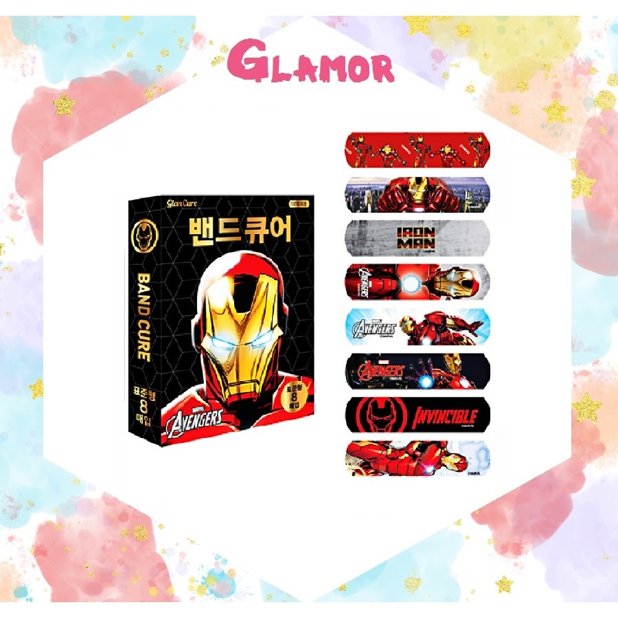 GlanCure - Marvel Iron Man Standard Bandage / Plasters for Kids 8pcs ...