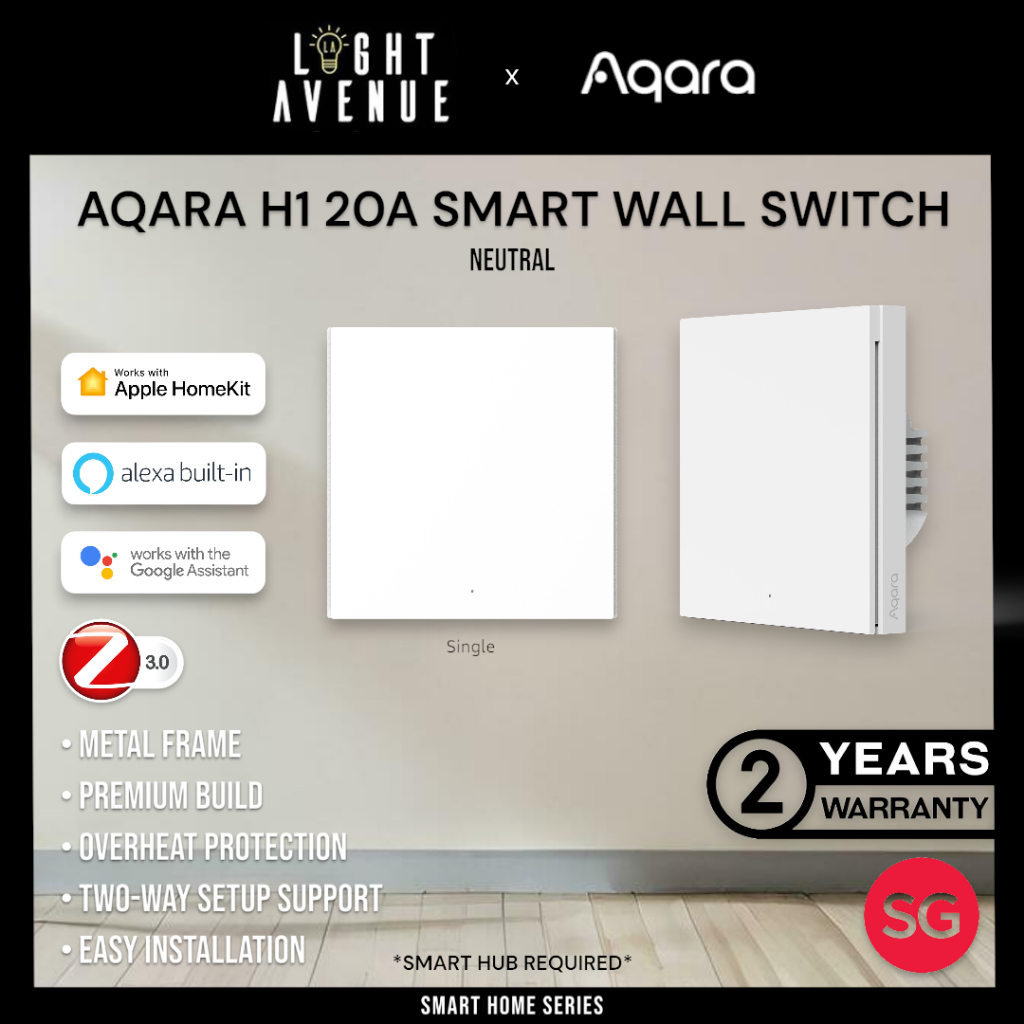 AQARA H1 Smart Wall Switch 20A Neutral Smart Life Voice-Controlled ...