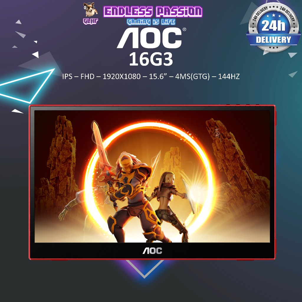 AOC 16G3 — 16" FHD IPS Display USB-C Portable Gaming Monitor | Shopee ...