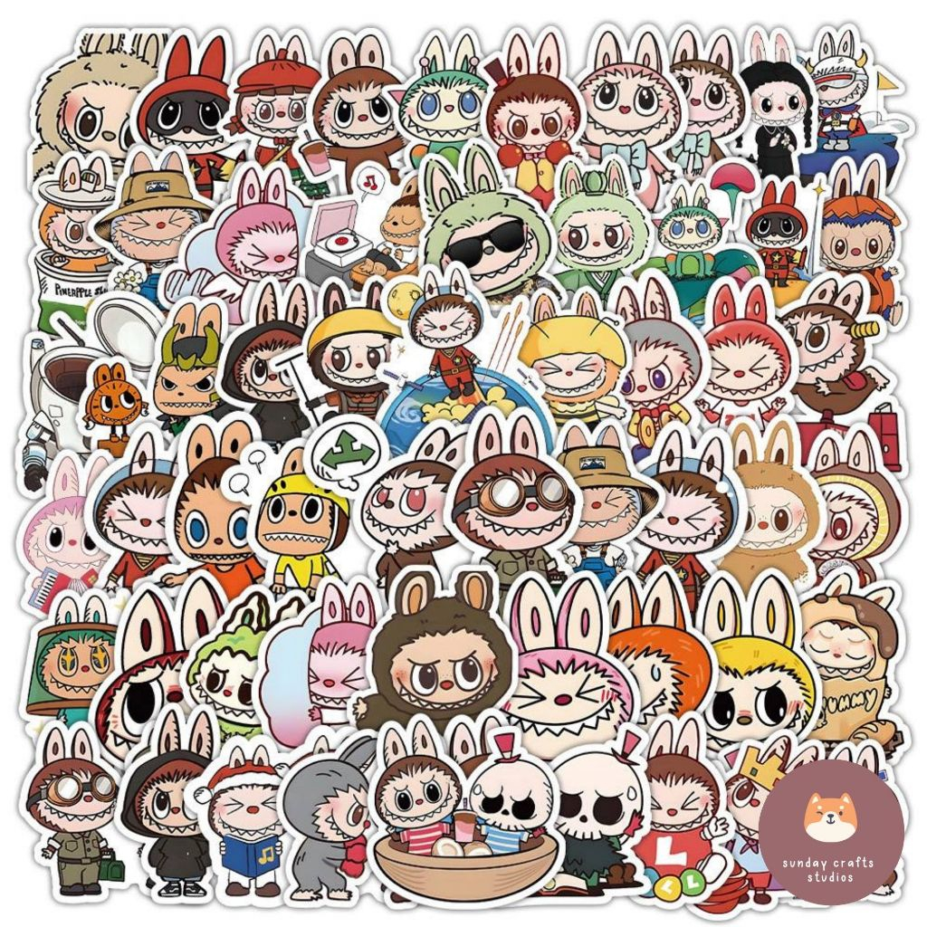 [SG] ️ 50-55 pcs POPMART LABUBU The Monsters Stickers / 4 Designs ...