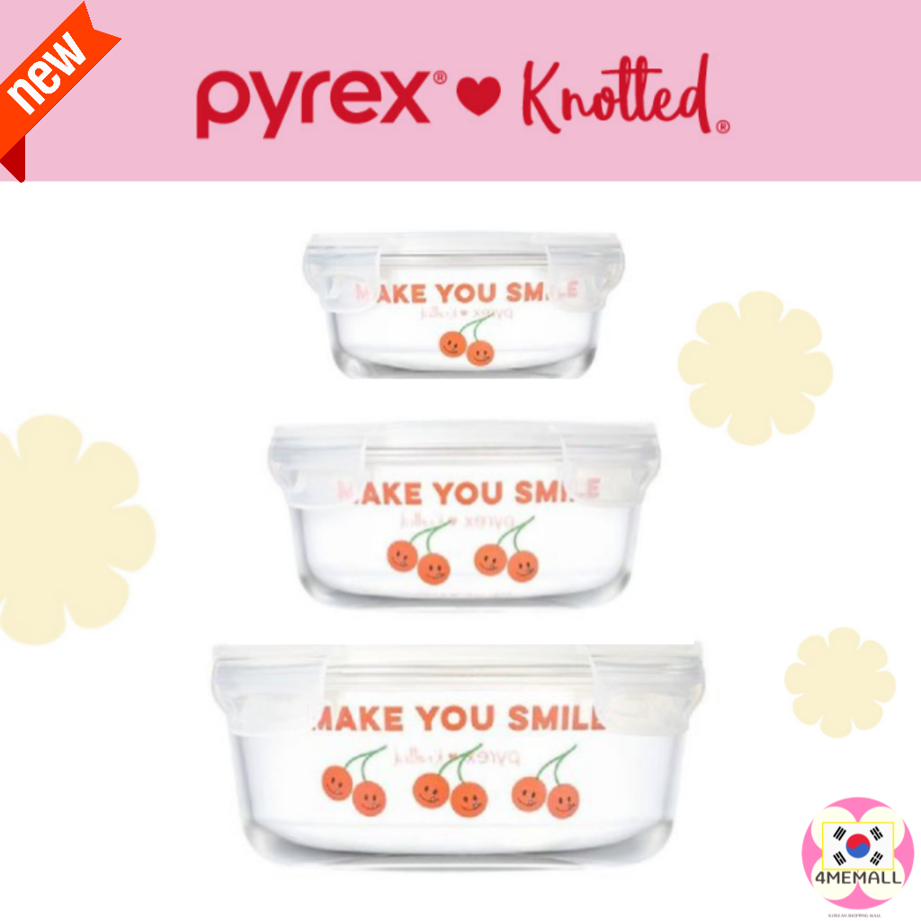 [ Pyrex × Knotted ] by Corelle Brands Glass 4-sided airtight container ...