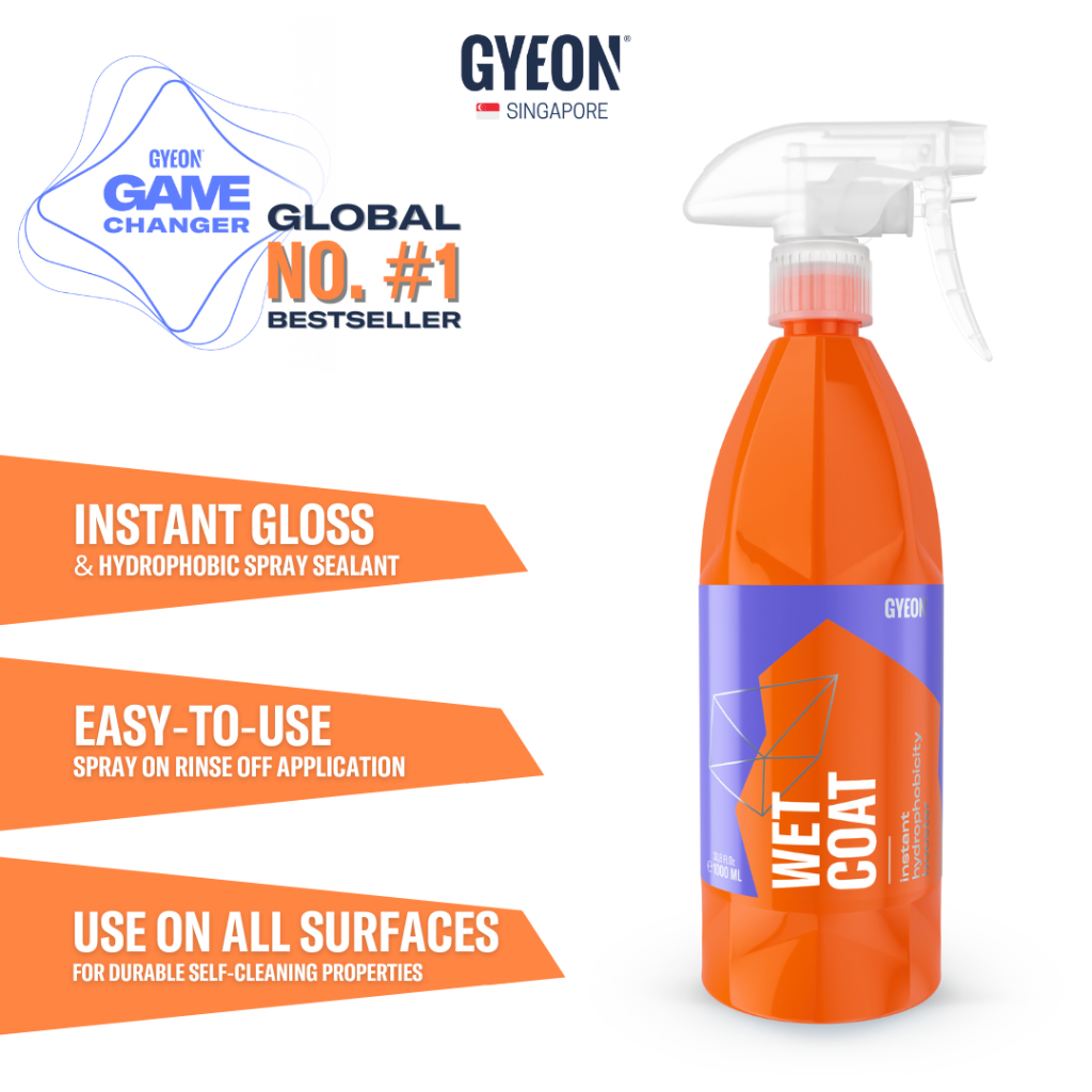 GYEON Q2M WETCOAT 1000 ml -Automotive Car Care Instant Hydrophobicity Booster Exterior Spray ...