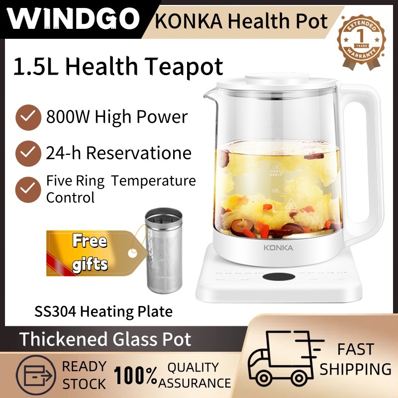 KONKA Health Teapot 1.5L Electric Kettle Portable Multi Cooker Tea ...
