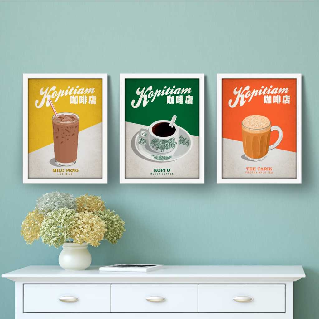 SET OF 3 Wall Decoration Poster 30x40cm Art Prints with Frames ...