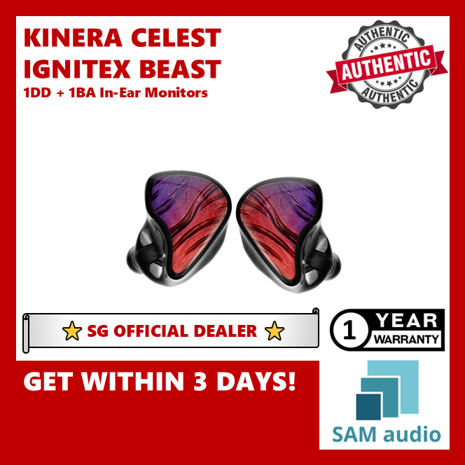 [🎶SG] KINERA CELEST IGNITEX BEAST 1DD + 1BA Hybrid Drivers In-Ear Monitors | Shopee Singapore