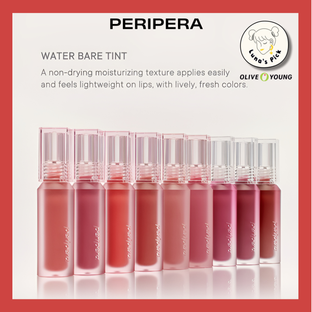 Peripera Water Bare Tint 3.7g (11 Colors, Long-lasting & Non-Sticky Lip ...