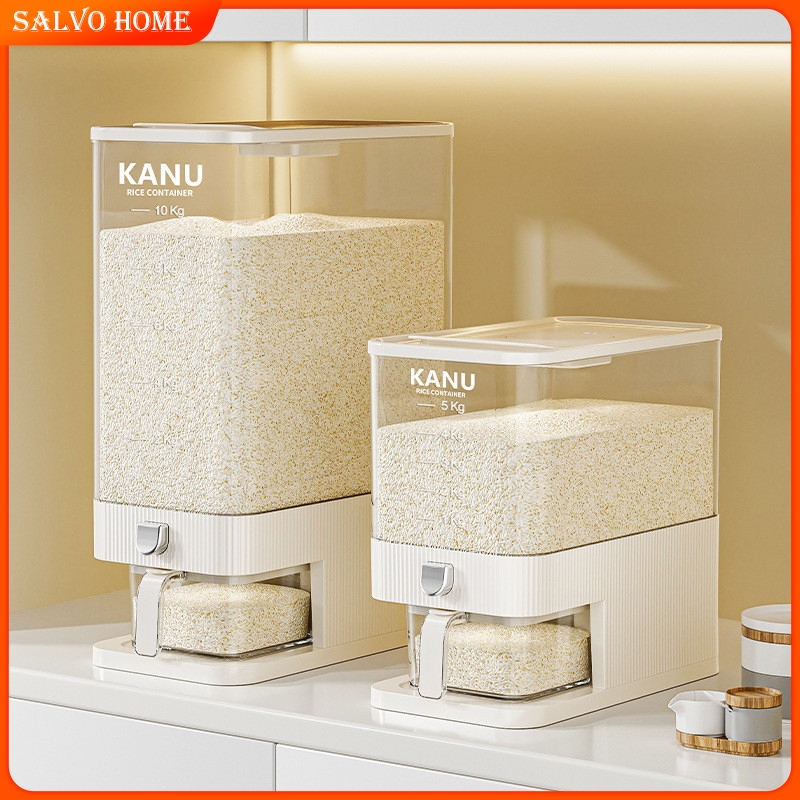 Salvo Rice Storage Box Grain Container Household Cereal Rice Bucket ...