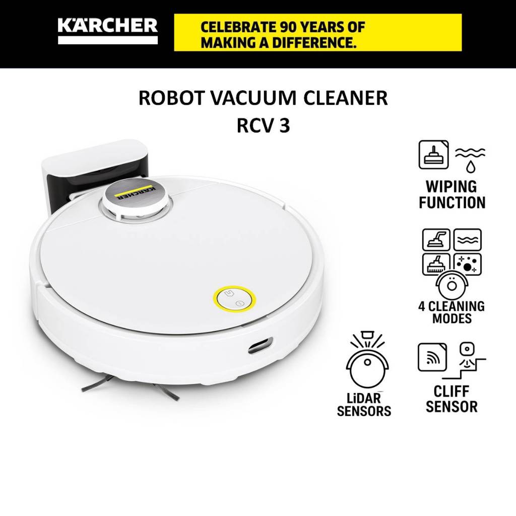 KARCHER Robot Vacuum Cleaner RCV 3 with wiping function | Shopee Singapore