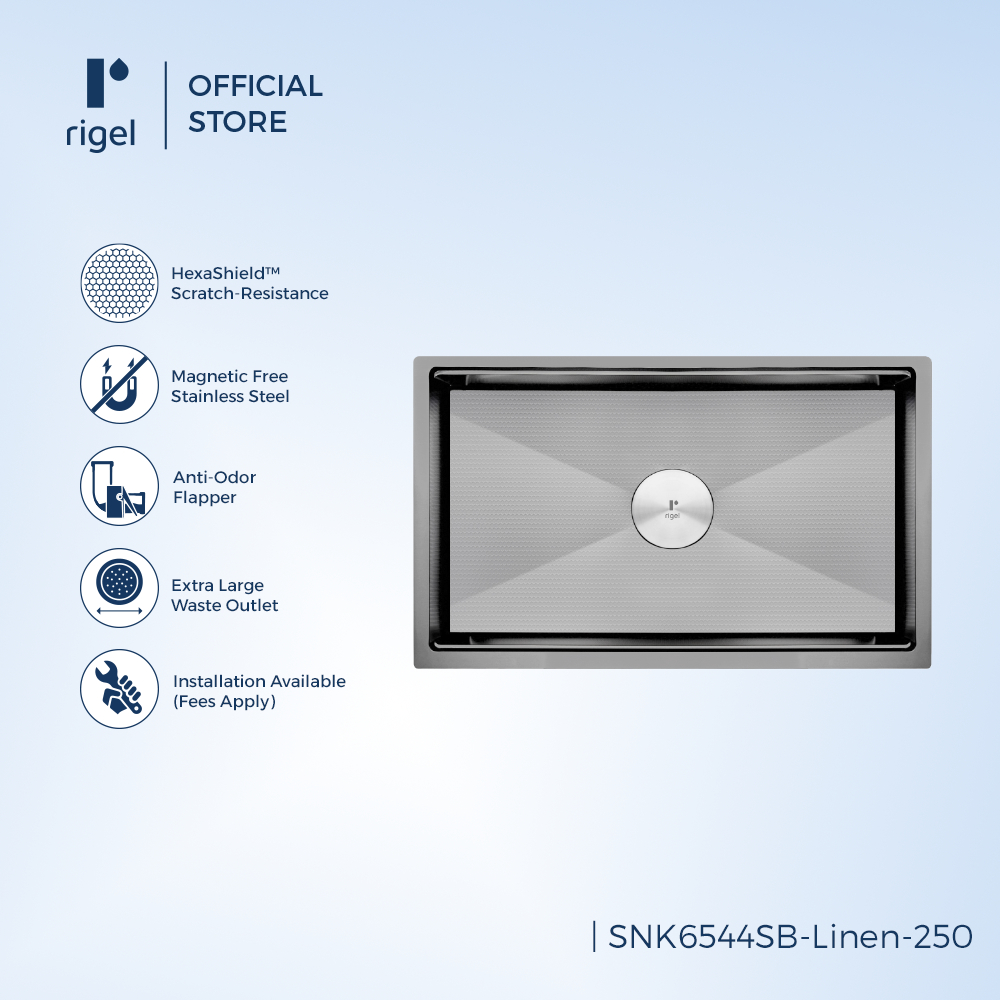 RIGEL Scratch Resistance Kitchen Sink SNK6545SB-LINEN-250 | Shopee ...