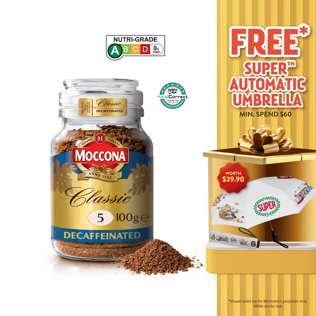 MOCCONA Classic Decaffeinated Intensity 5 Freeze Dried Instant Coffee ...