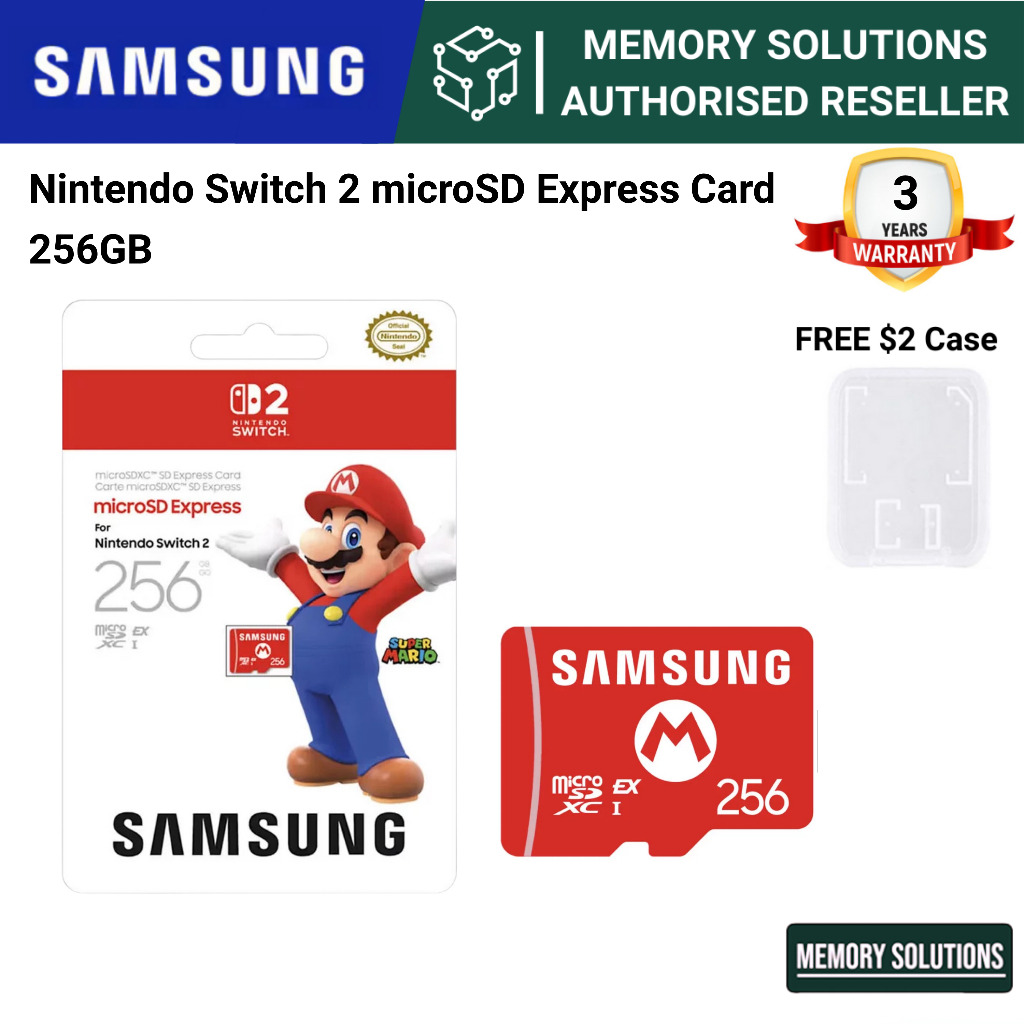 Nintendo Switch 2 Samsung microSD Express Card 256GB Mario Edition ...