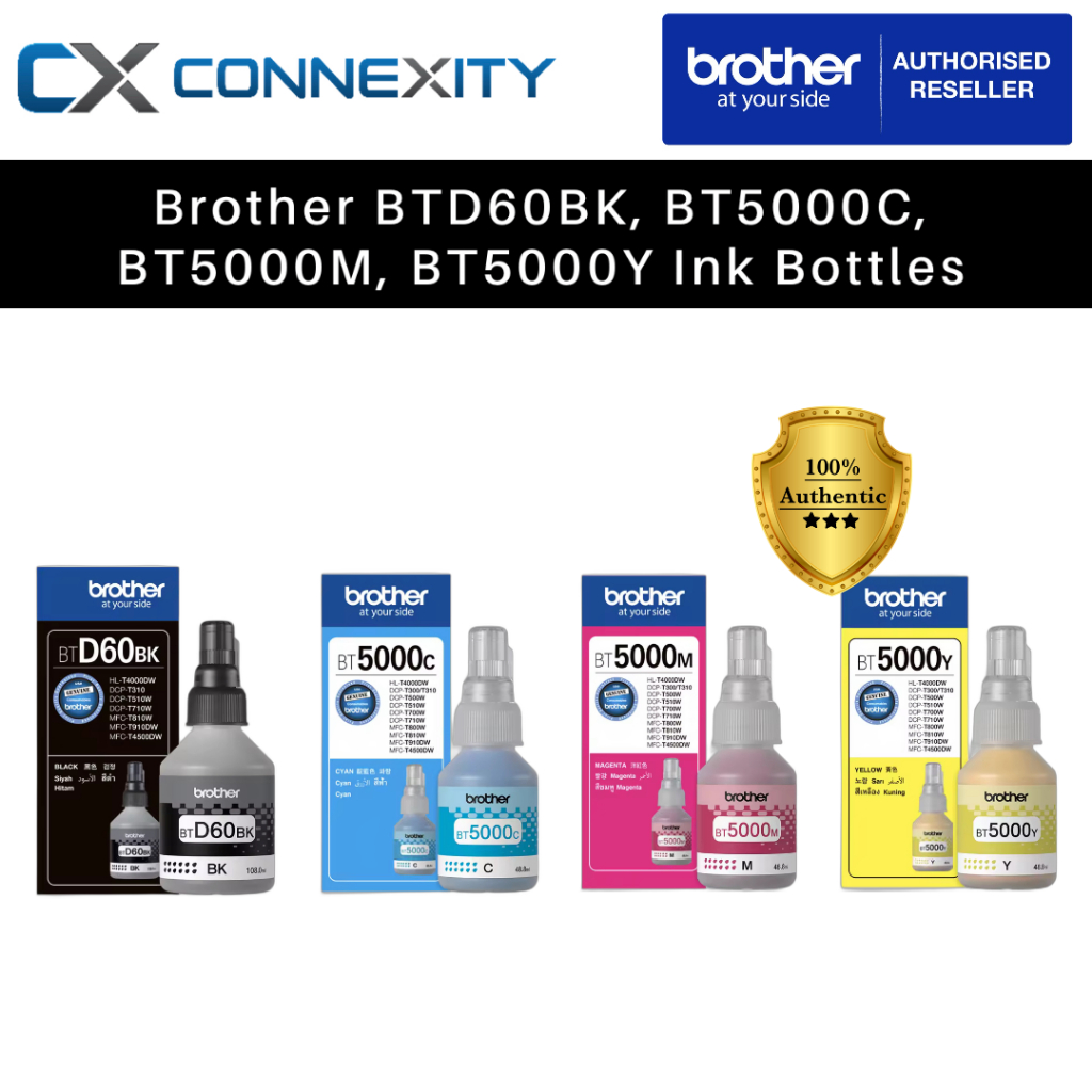 Brother BTD60BK BT5000C BT5000M BT5000Y Ink Bottle BT5000 For DCP-T226 ...