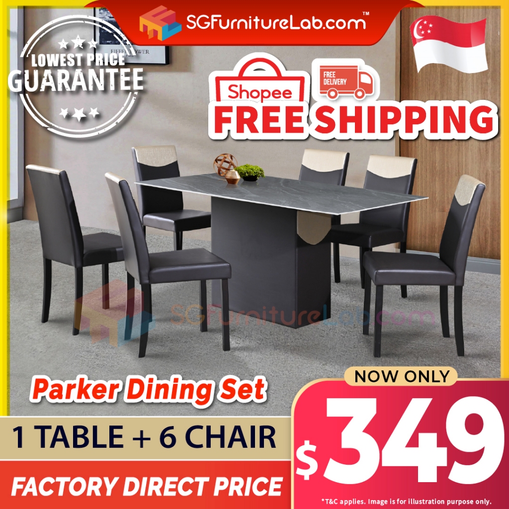 【READY STOCK, SHIP FROM JB】𝐒𝐆𝐅𝐔𝐑𝐍𝐈𝐓𝐔𝐑𝐄𝐋𝐀𝐁®: PARKER 1+6 Dining Set 1+8 ...
