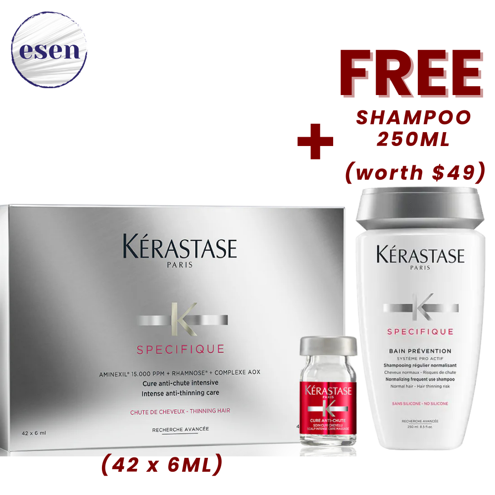 Kérastase Specifique Cure Anti-Chute Intensive (Anti Hair Loss Scalp Treatment /42 x 6ml) + FREE ...