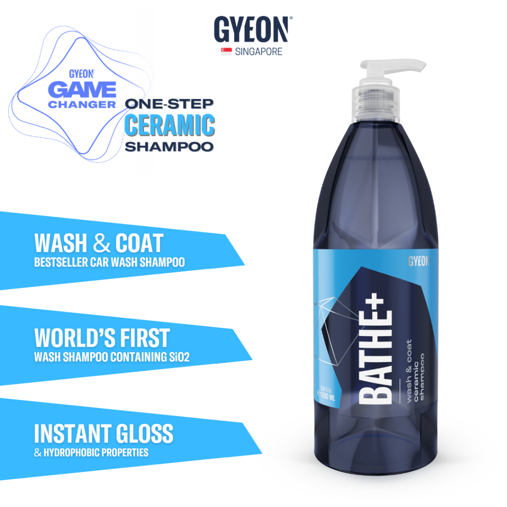 GYEON Q2M Bathe+ 1000ml - Automotive Care Ceramic SiO2 Hydrophobic pH Neutral Car Wash Shampoo ...