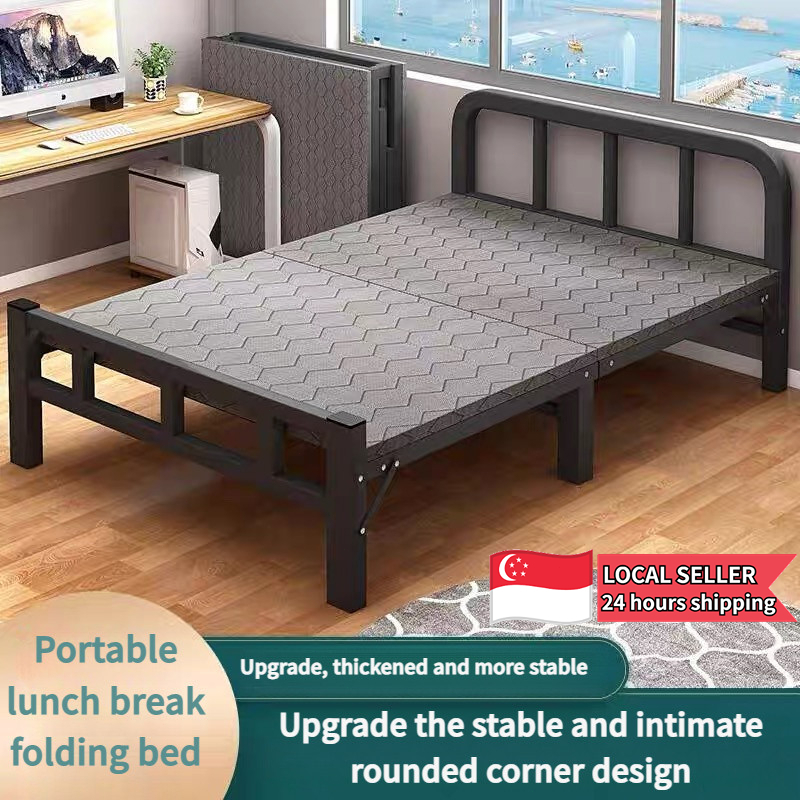 [SG Stock] Folding Bed Comfort Bed Folding Metal Bed Frame Folding Bed ...