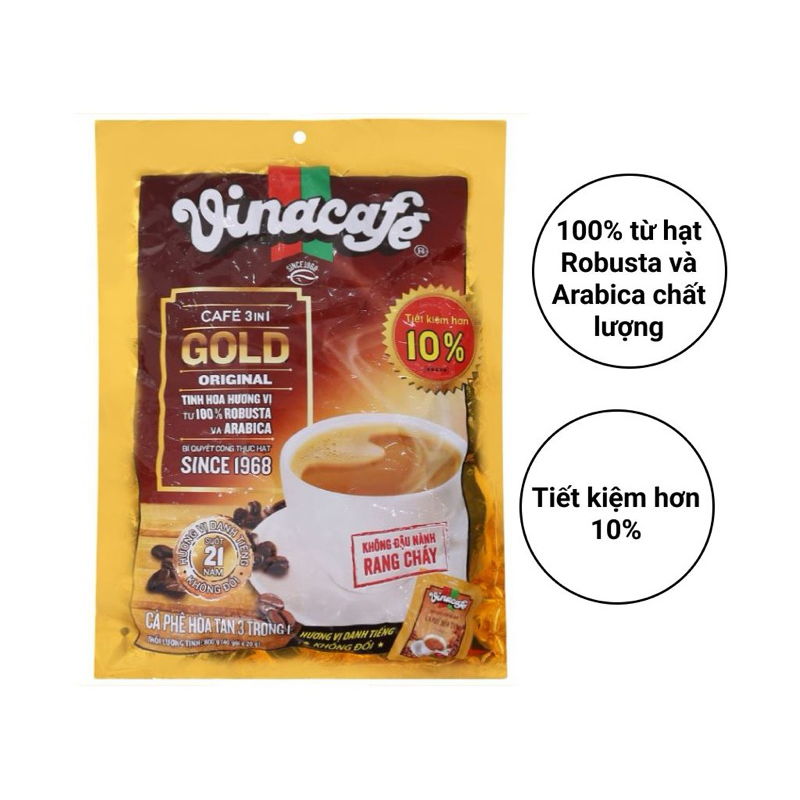 Vinacafe Instant 3-1 Gold Original 800g (20g x 40 packs) Cà phê sữa ...
