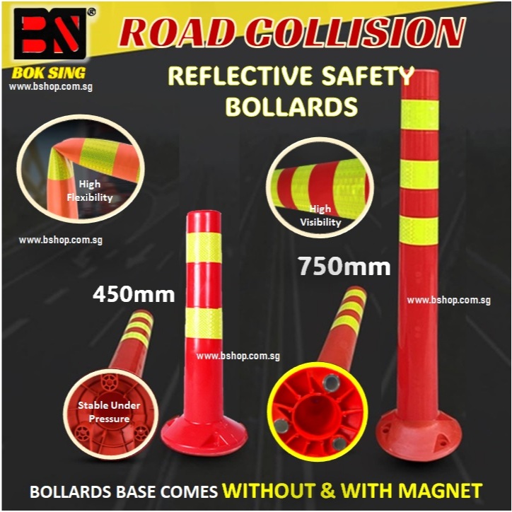 SAFETY REFLECTIVE TRAFFIC POLE WITH MAGNET/ ROAD SAFETY POLE BARRICADE ...