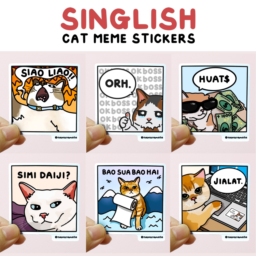 "singlish" corporate cat meme stickers | Shopee Singapore