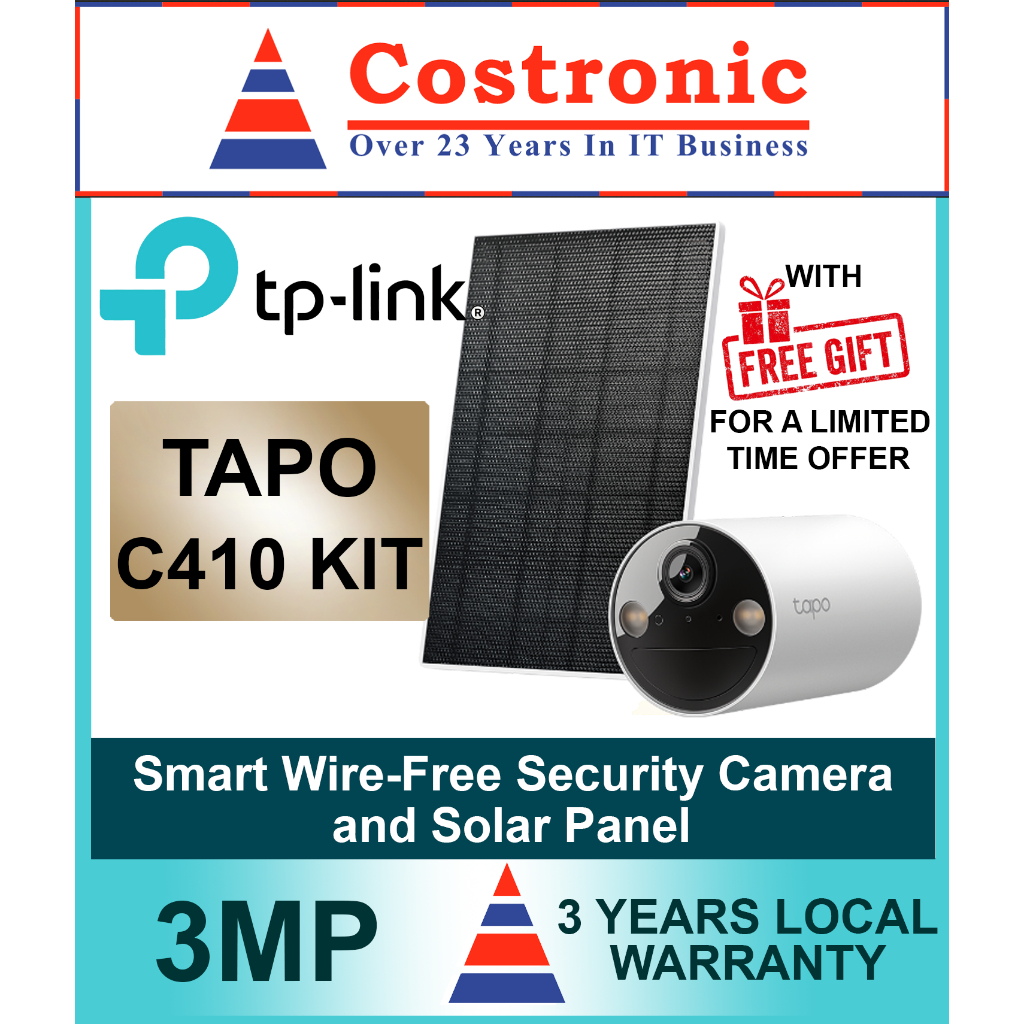 TP-Link Tapo C410 KIT Smart Wire-Free Security Camera and Solar Panel ...