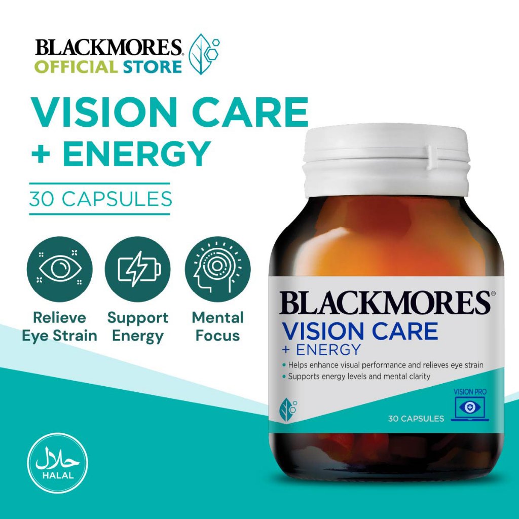 Blackmores Vision Care + Energy 30s - Relieves Eye Strain and Supports ...