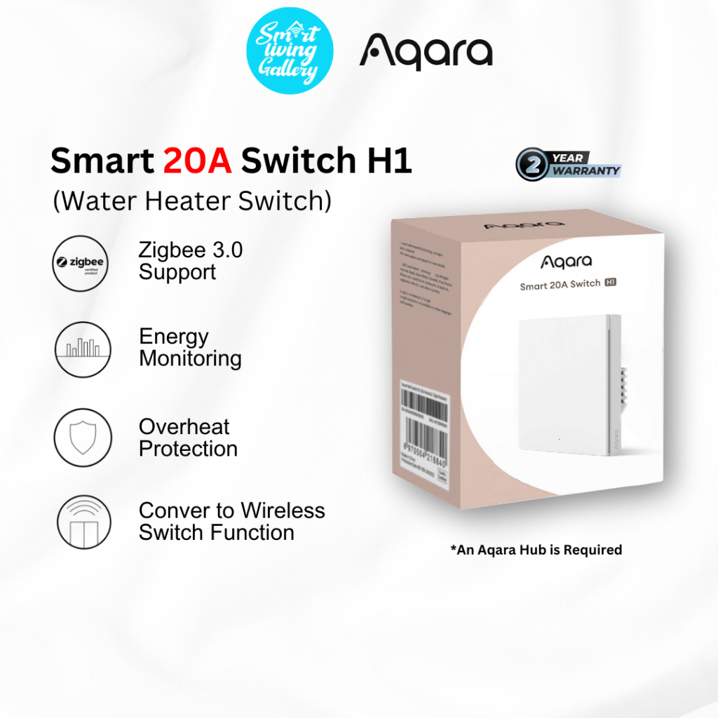 AQARA Smart 20A Switch H1 Neutral Version Single Rocker Water Heater ...