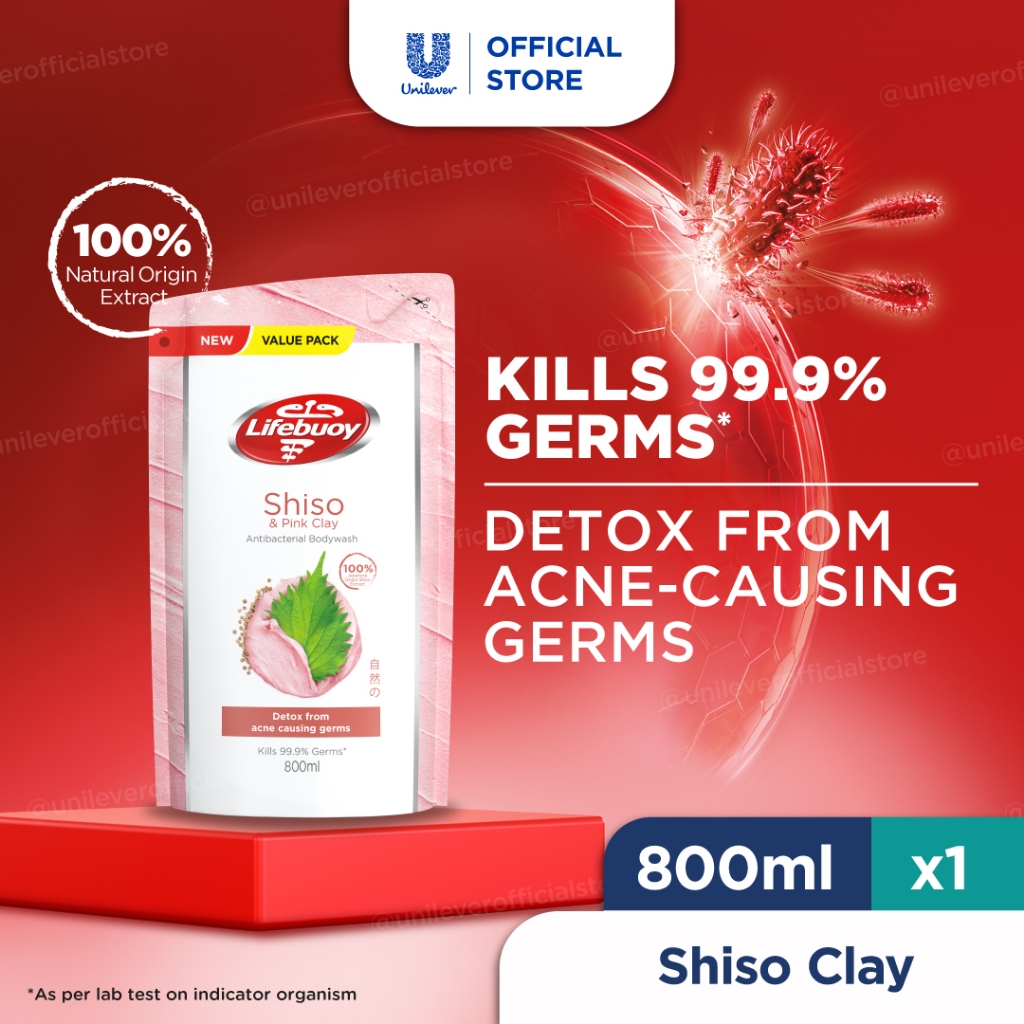 Lifebuoy Pink Clay & Shiso Anti-bacterial Body Wash Refill 800ml ...