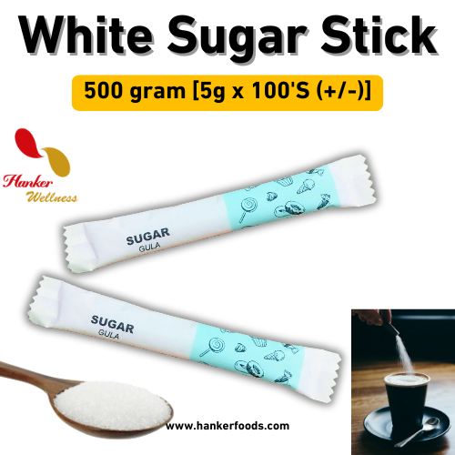 White Sugar Sachets Individual Sugar Packs Hotel Sugar 白砂糖 500g 100 ...