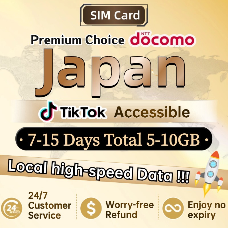 🔥Japan SIM card Docomo 7-15 Days 5-10GB Unlimited 4G/5G Data Japan eSIM ...