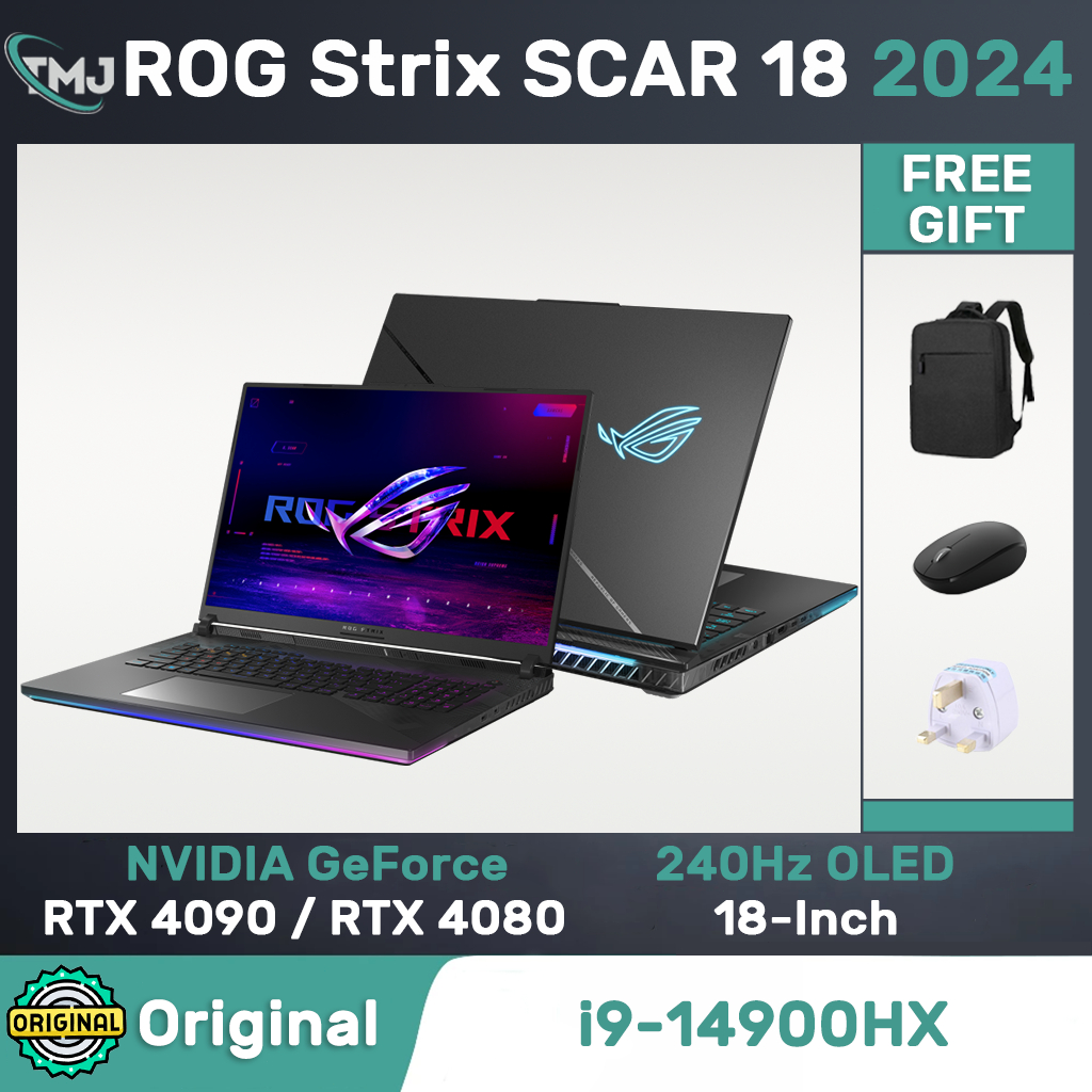 ASUS ROG Strix SCAR 18 2024 i9-14900HX RTX4080 / RTX4090 18 inch 240Hz 2.5K ROG Gaming Laptop ...