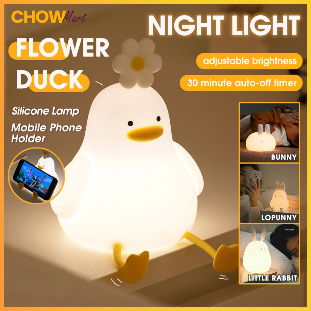Flower Duck Bunny Lopunny Little Rabbit Silicone Touch Night Light ...