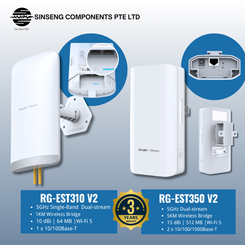 Ruijie RG-EST310 V2 (1KM) 2.4G - 5GHz Dual-stream Wireless Bridge ...