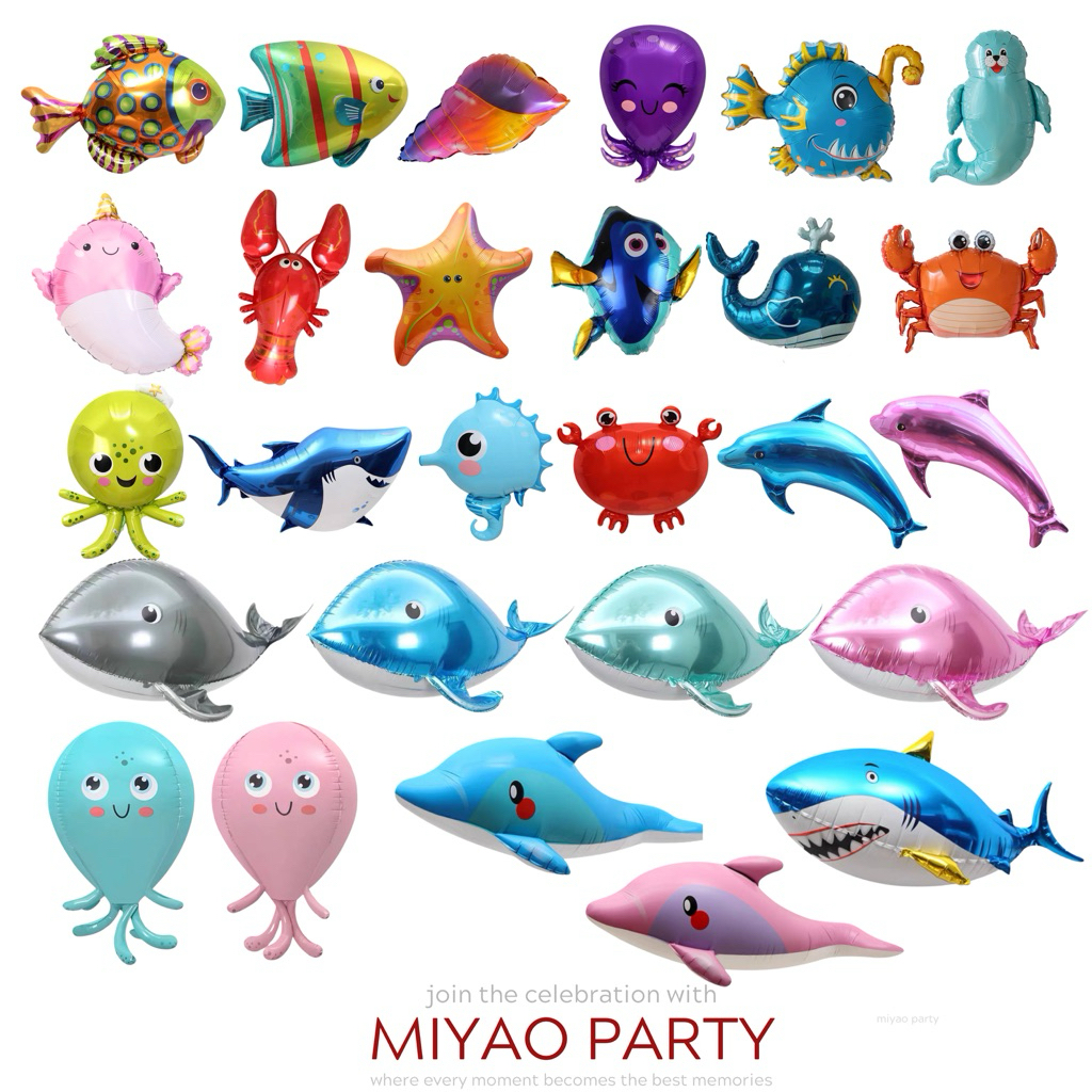 [Sg Seller] Large Fish Foil Balloon / Octopus Starfish Lobster Seahorse ...