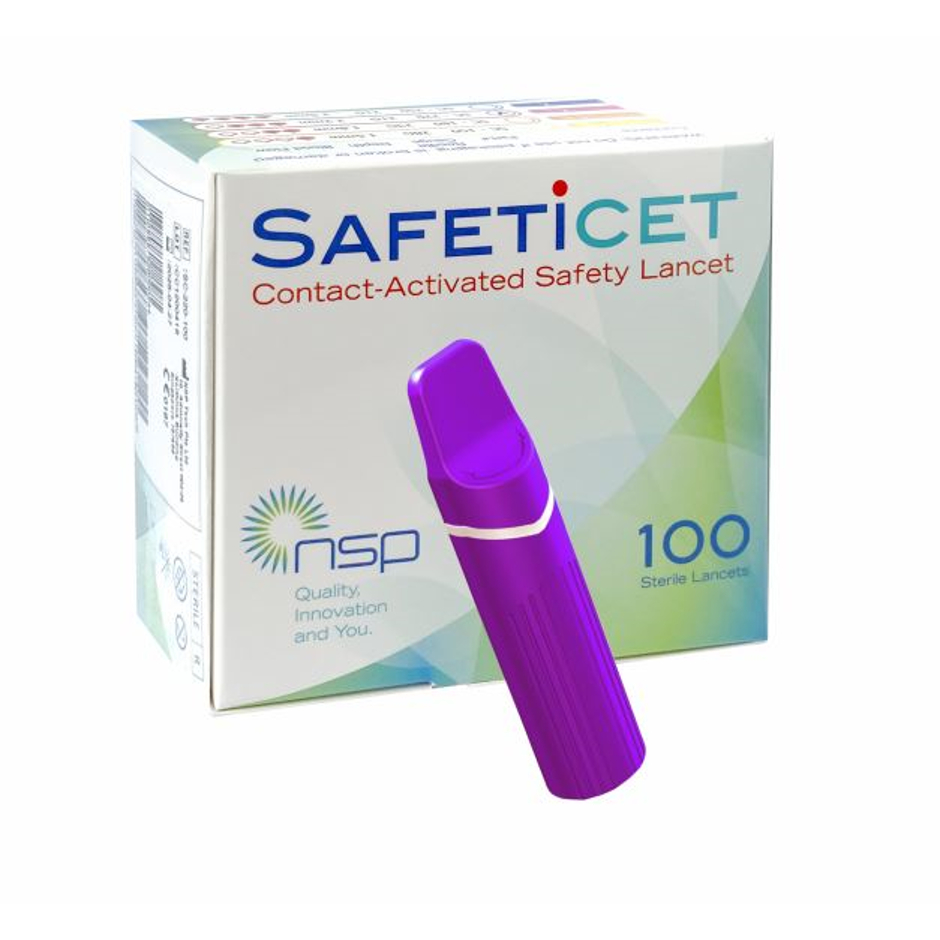 NSP Safeticet Lancets (Purple) - Safe and painless way for blood ...