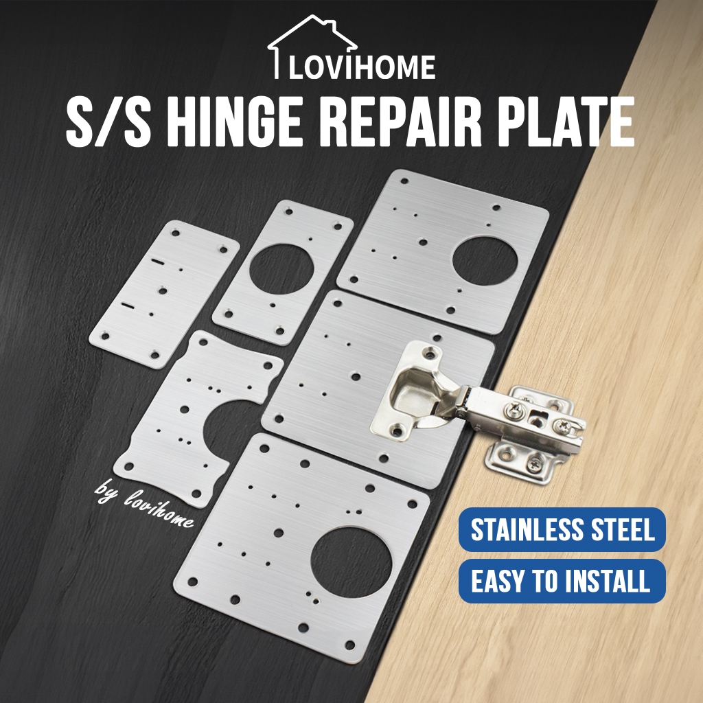 SG Stainless Steel Cabinet Door Hinge Repair Plate with Screws For ...