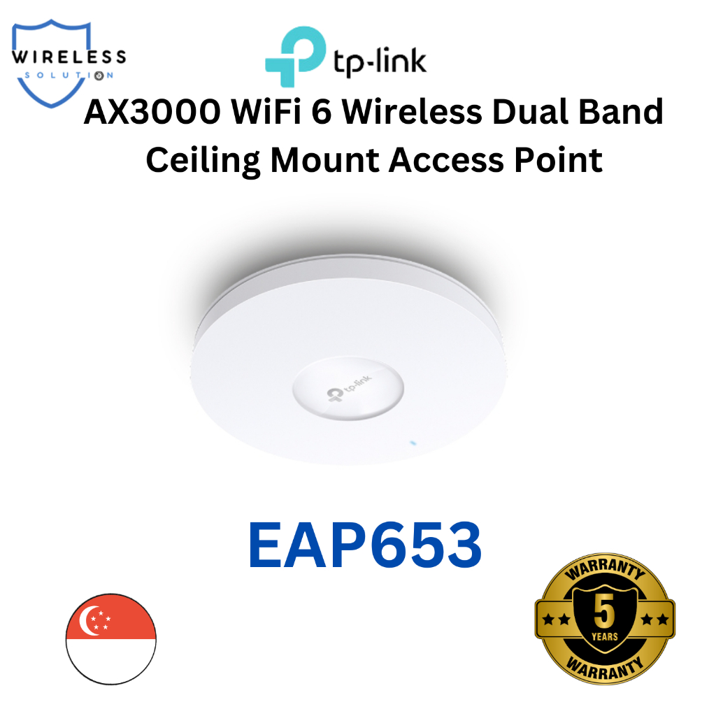 TP-LINK EAP653 AX3000 WiFi 6 Wireless Dual Band Ceiling Mount Access ...
