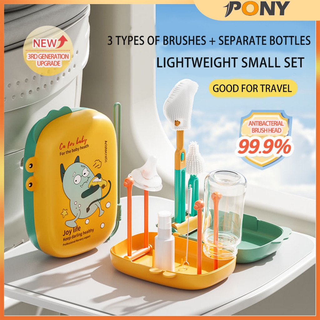 Pony Portable Milk Bottle Brush Travel Milk Bottle Brush Set 6 In 1 ...