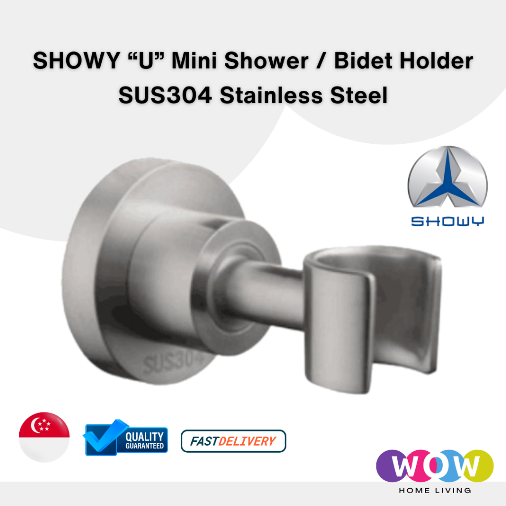 SHOWY "U" MINI SHOWER / BIDET HOLDER SUS304 STAINLESS STEEL (A ...