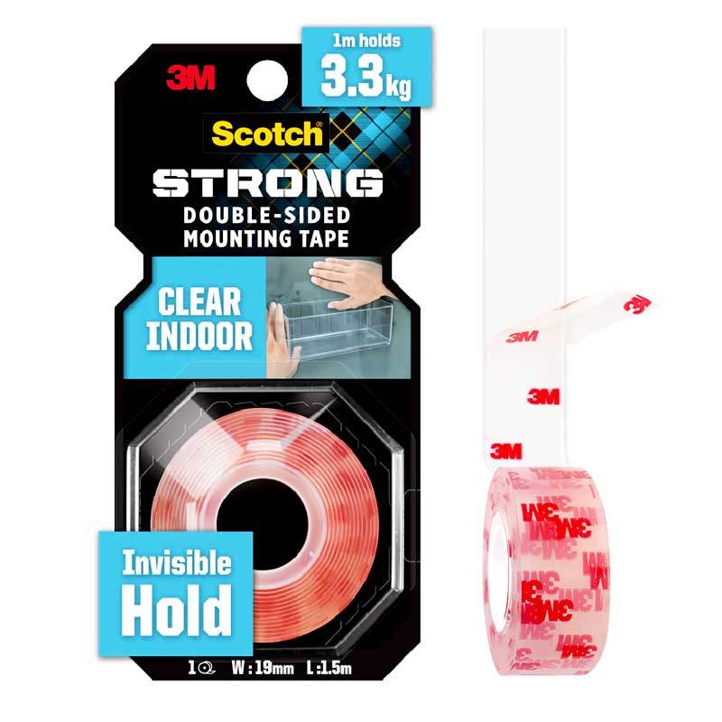 3M Scotch Clear Double-Sided Mounting Tape 3M-410-S19 (31547) (19mmx1.5m) | Shopee Singapore