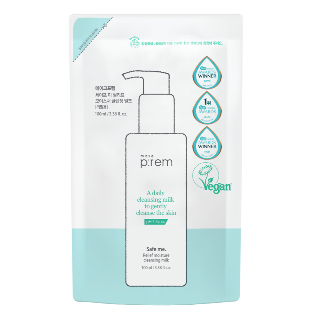 MAKE PREM Safe me. Relief Moisture Cleansing Milk 100ml (Refill ...