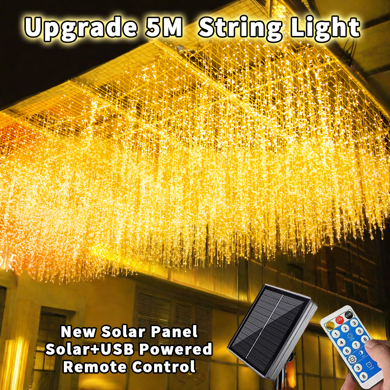 Lampu Raya 5M Solar Hari Raya Lights Outdoor 256LED Light Strip Fairy ...