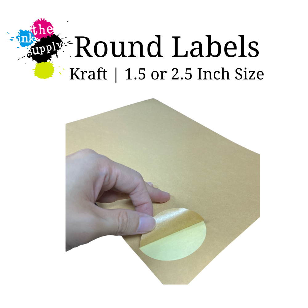 A4 Round Brown Kraft Precut Sticker Label for Inkjet & Laser Printer ...