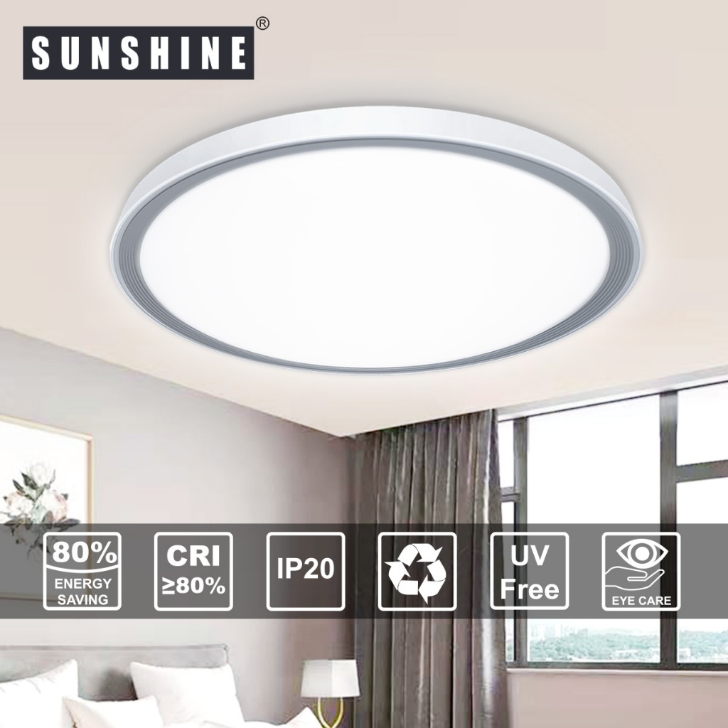 SUNSHINE LED Ceiling Light With Remote Control 36W Modern Panel Lamp Tri-Color Dimmable Ceiling ...